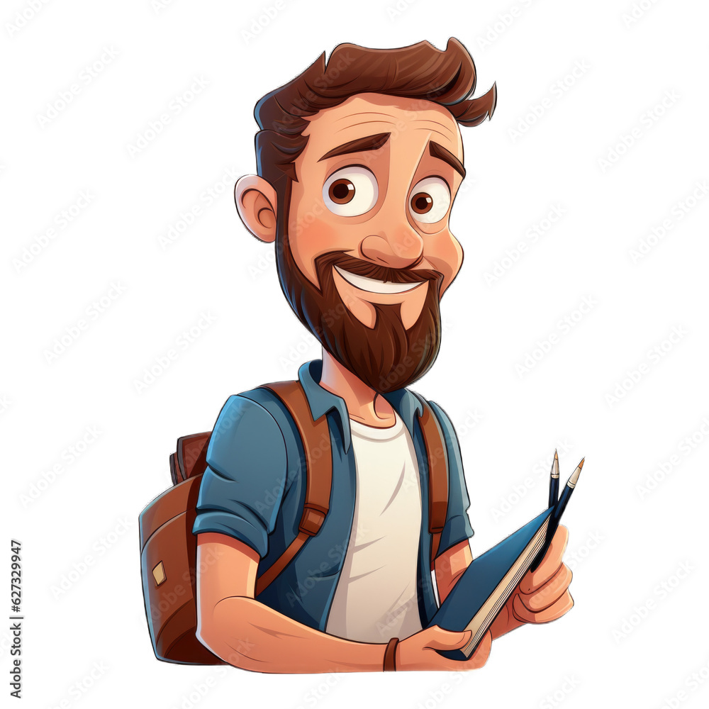 Graphic Designer cartoon character isolated on transparent background ...