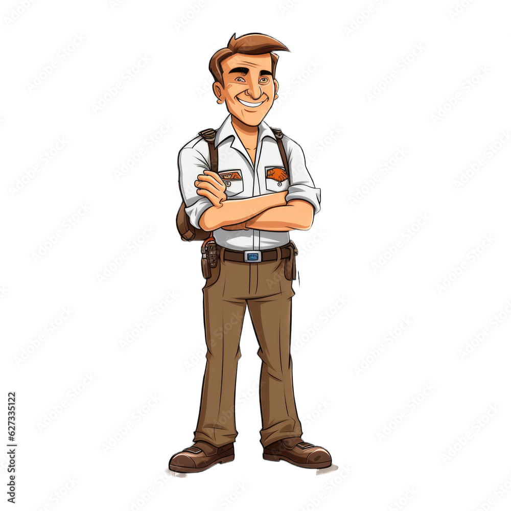 Flight Instructor cartoon character isolated on transparent background ...