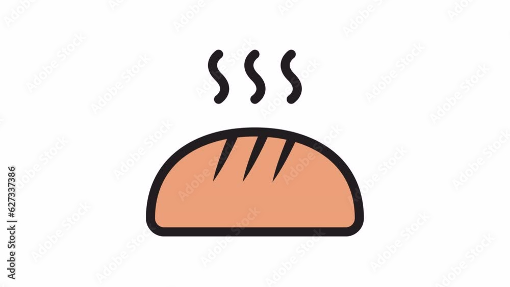 Bread, Bakery animated icon on transparent background. Stock 비디오 ...