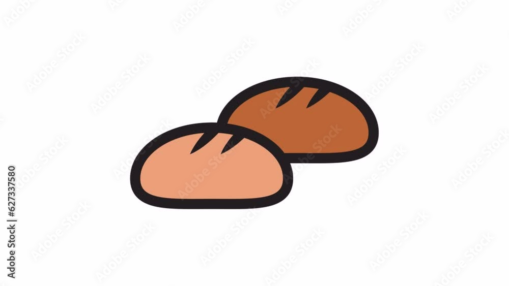 Bun, Bakery animated icon on transparent background. Stock 비디오 | Adobe ...