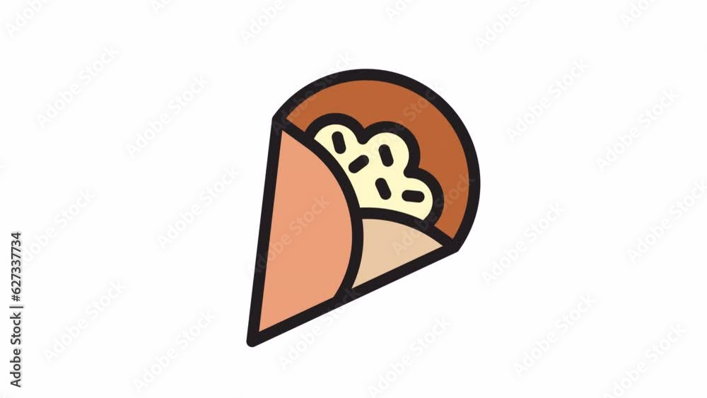 Crepe, Bakery animated icon on transparent background. Stock 비디오 ...