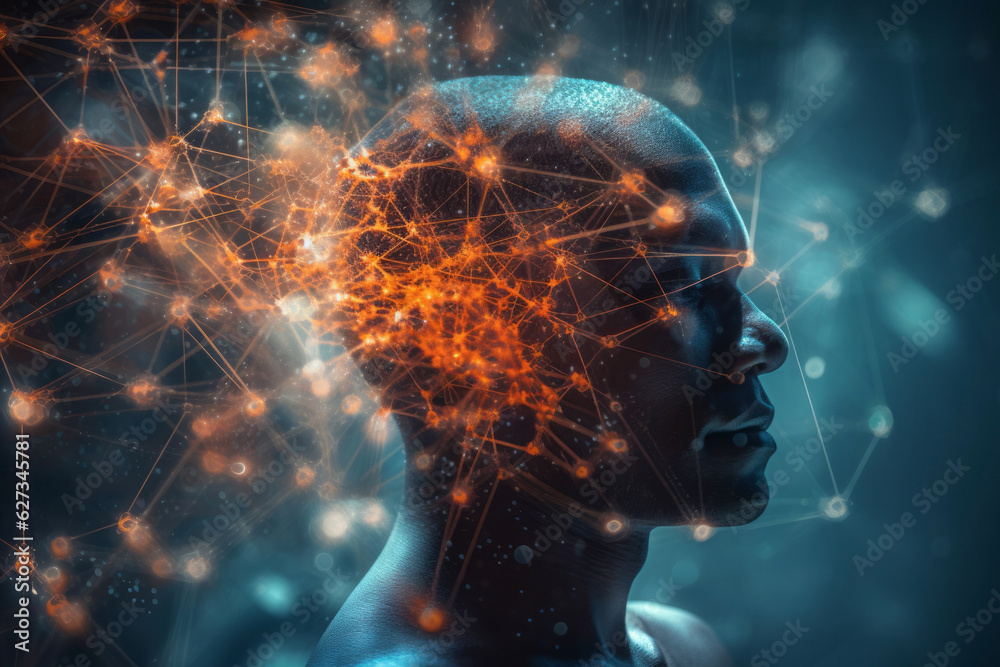 Power of human mind. Concept of human mind creating ideas. Innovation ...