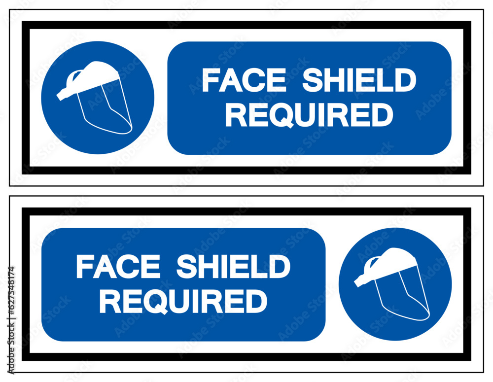 Face Shield Required Symbol Sign ,Vector Illustration, Isolate On White ...