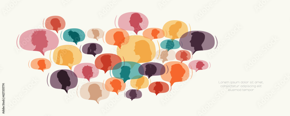 Different people in chat bubbles. Communication concept. Stock Vector ...