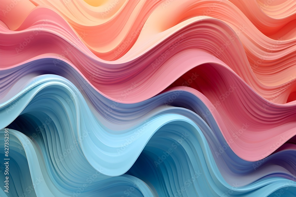 3d effect of an abstract wave of different colors wallpaper background ...