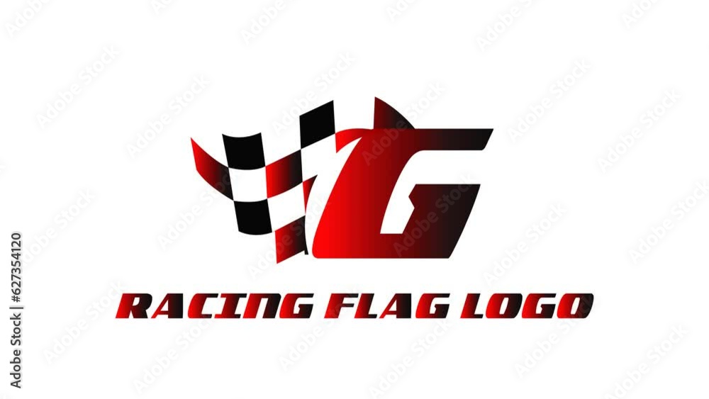 Vidéo Stock animation video of the racing flag and the letter G ...