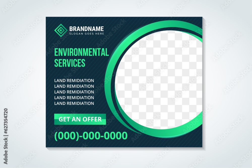 environmental services banner design web template. Horizontal layout ...
