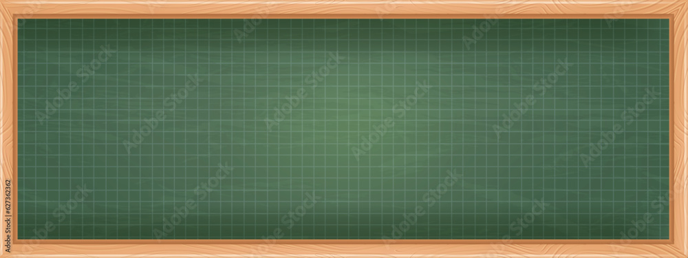 School blackboard background, vector green chalkboard kindergarten ...
