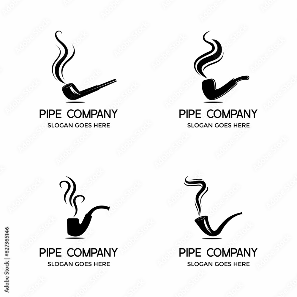 pipe smoking logo vector illustration Stock Vector | Adobe Stock