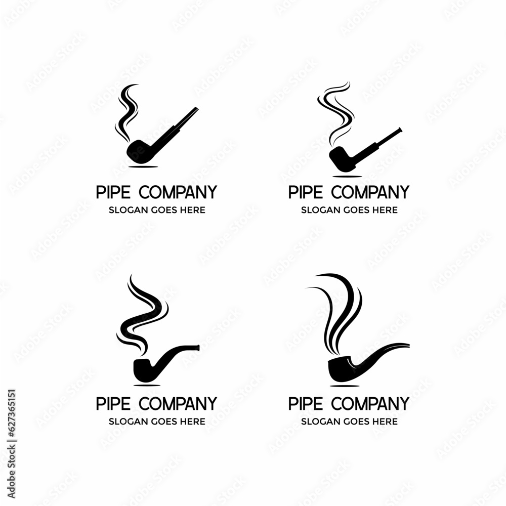 pipe smoking logo vector illustration Stock Vector | Adobe Stock