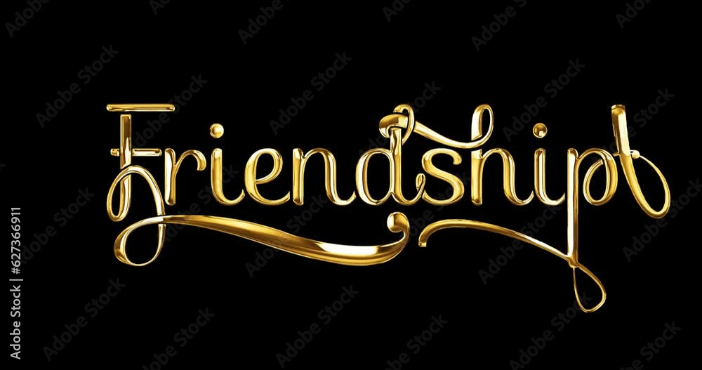 Happy Friendship Day Text Animation in luxury gold color and alpha ...