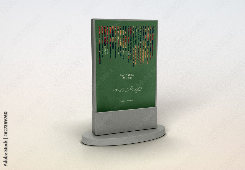 Freestanding Lightbox Mockup – Dark Green Modern Signage for Retail ...