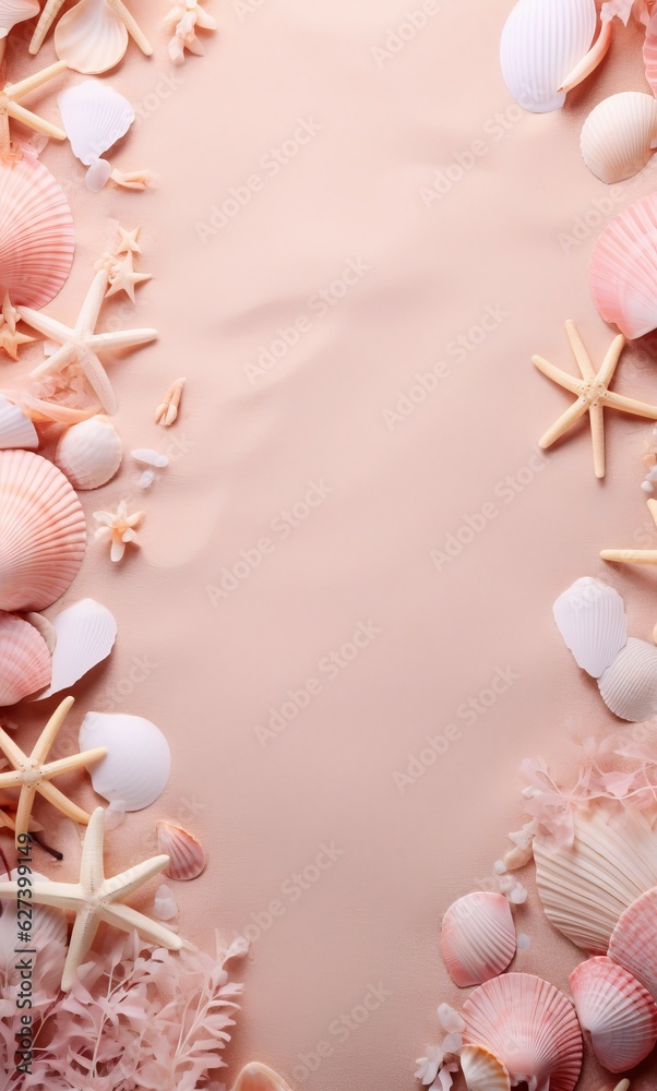 Beach themed frame for Flyers, Menù or Posters with Holiday Vacation ...