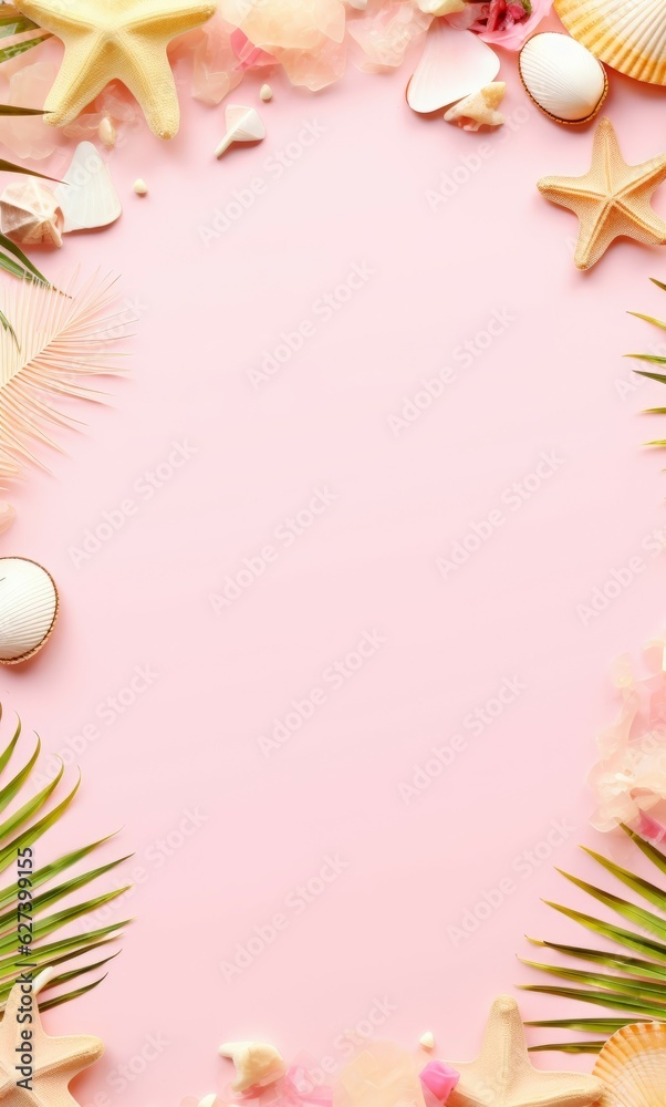 Beach themed frame for Flyers, Menù or Posters with Holiday Vacation ...