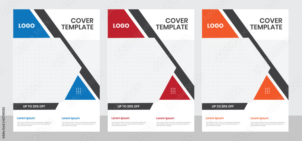 Modern one-page business brochure red cover template, editable ...