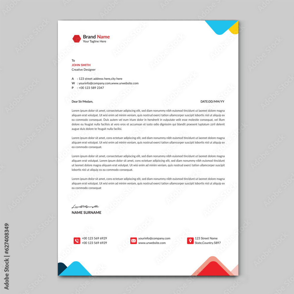 letterhead, print ready, business letterhead, creative letterhead ...