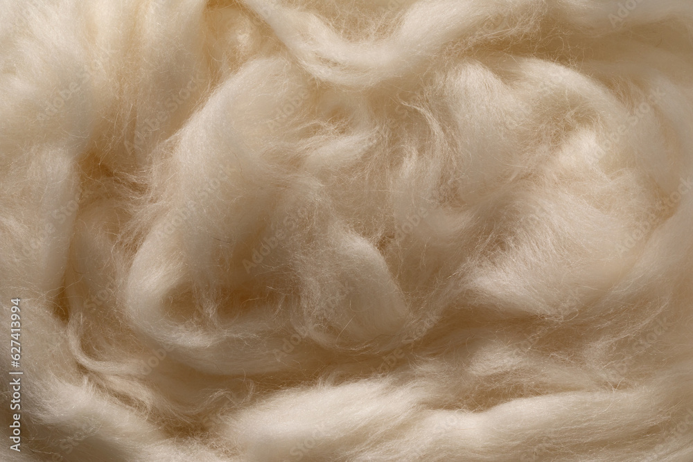 Fluffy wool texture in neutral beige color as background. Natural fiber ...