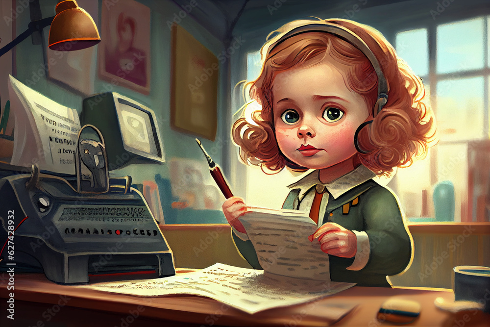 Child is a journalist. A series of illustrations for a children's ...