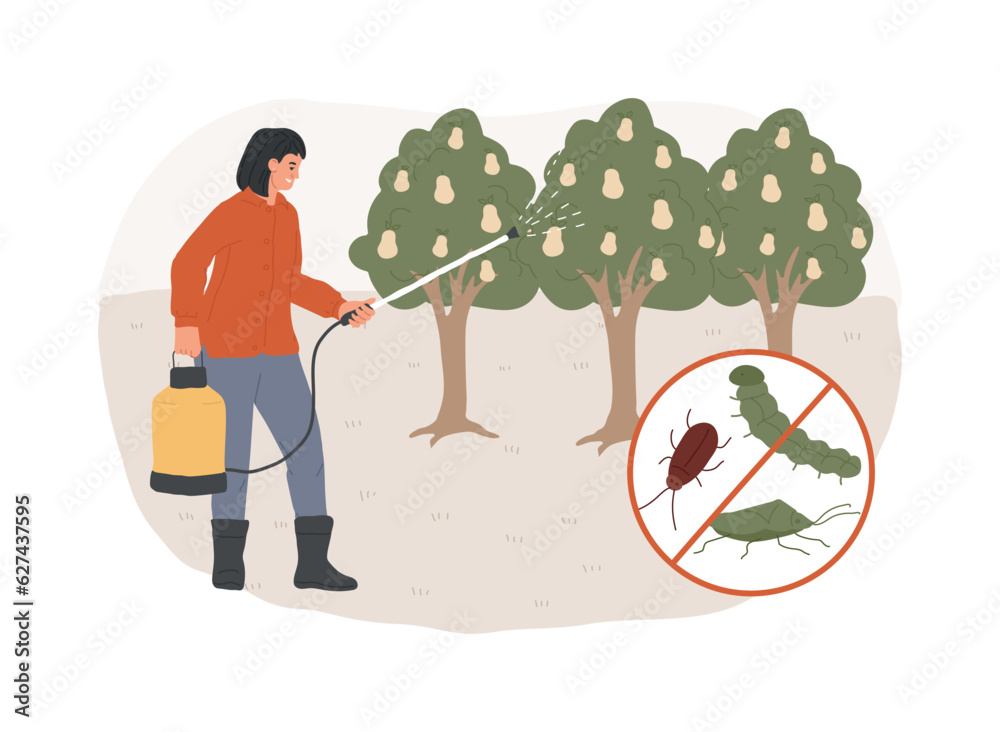 Garden pests isolated concept vector illustration. Garden maintenance ...