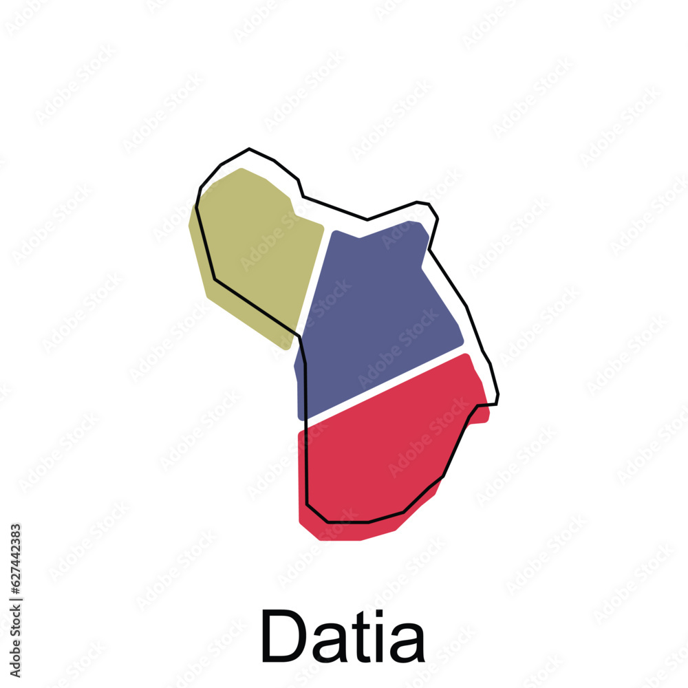 map of Datia design template with outline graphic sketch style isolated ...