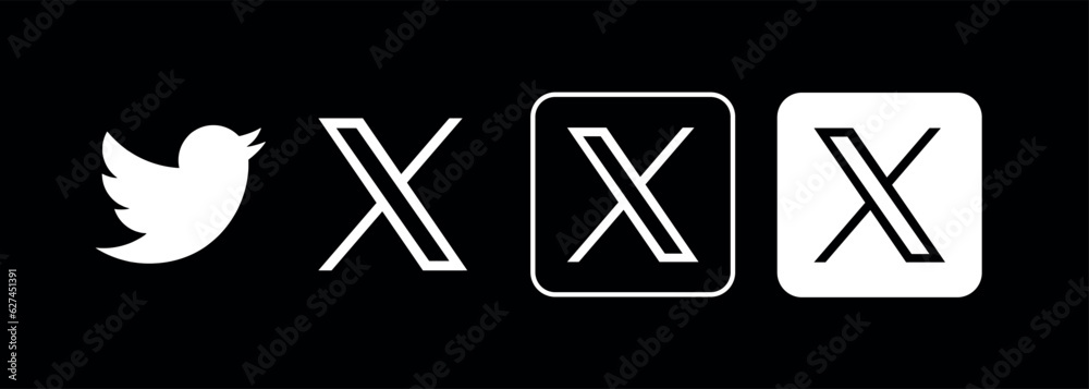New Twitter logo. Flat, black, new twitter logo, stylish X letter ...