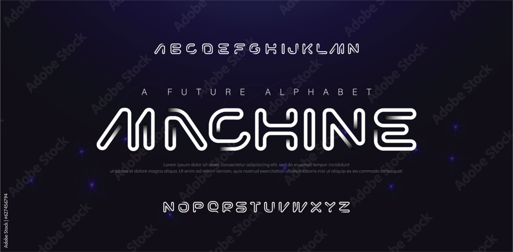 Abstract minimal modern alphabet line font. Minimal slim typography ...