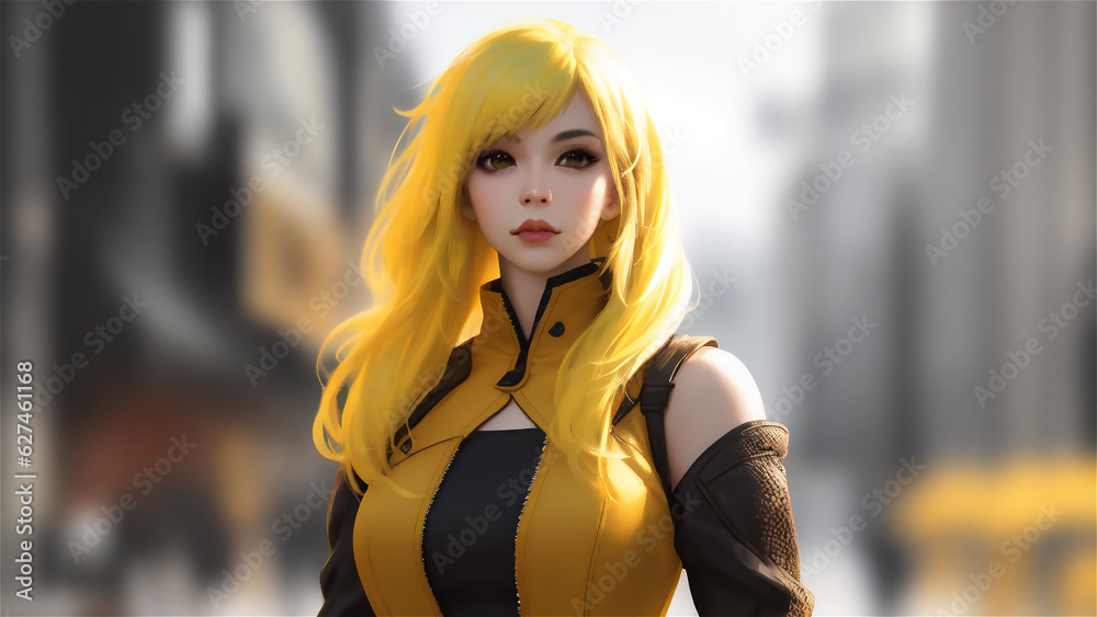 beautiful blond girl with big eyes, realistic anime in concept art ...