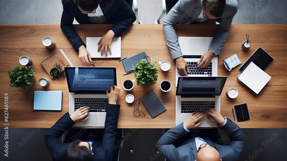 effective office staff collaboration , group of office staff meeting ...