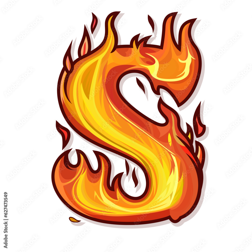 Letter S on fire, Flame in S shape , Fire S logo , flaming S clip art ...