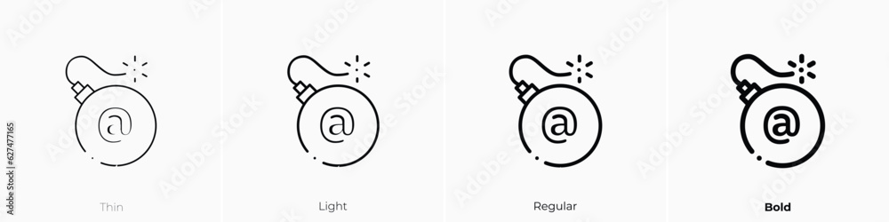 email icon. Thin, Light, Regular And Bold style design isolated on ...