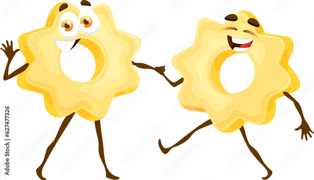 Cartoon stelle and stelline pasta characters. Cheerful isolated vector ...