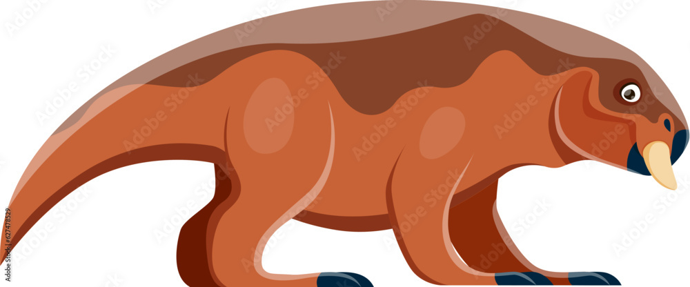 Cartoon Lystrosaurus dinosaur character, cute dino of kids Jurassic ...