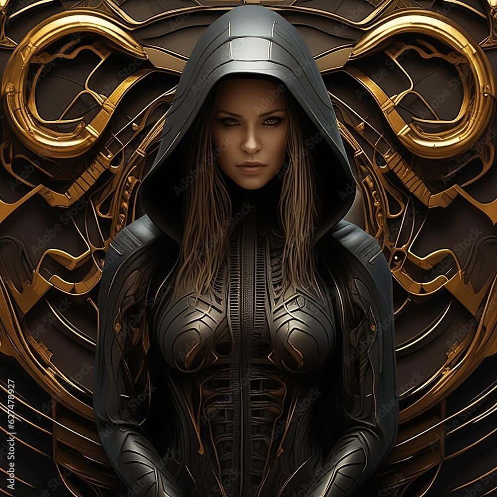 Discover a high-tech women burglar, donning a black hoody, hacking with ...