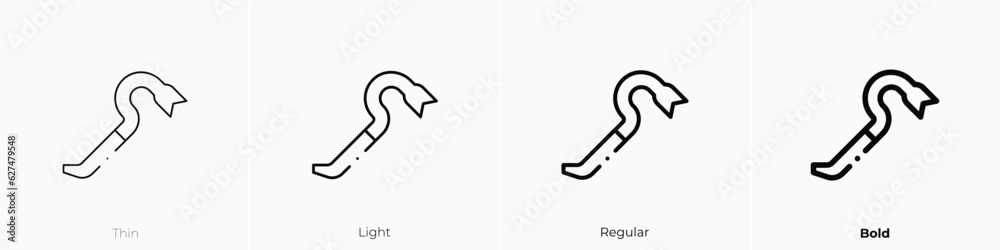 crowbar icon. Thin, Light, Regular And Bold style design isolated on ...