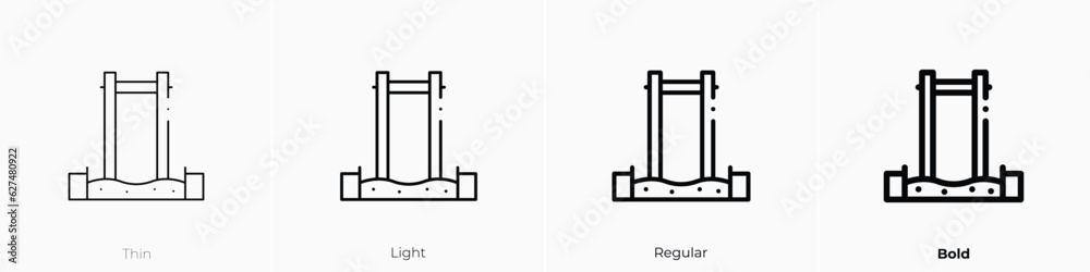 chin up bar icon. Thin, Light, Regular And Bold style design isolated ...