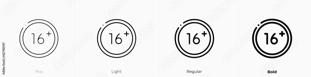 age icon. Thin, Light, Regular And Bold style design isolated on white ...