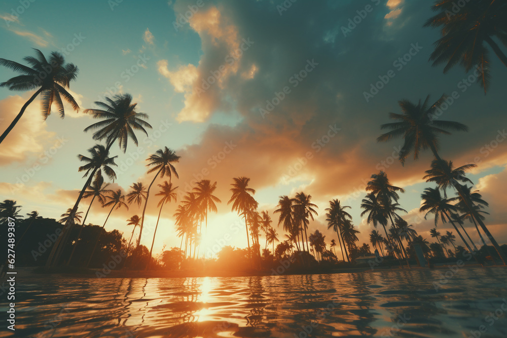 Colombian nature. sunset, natural environment, flora and fauna ...