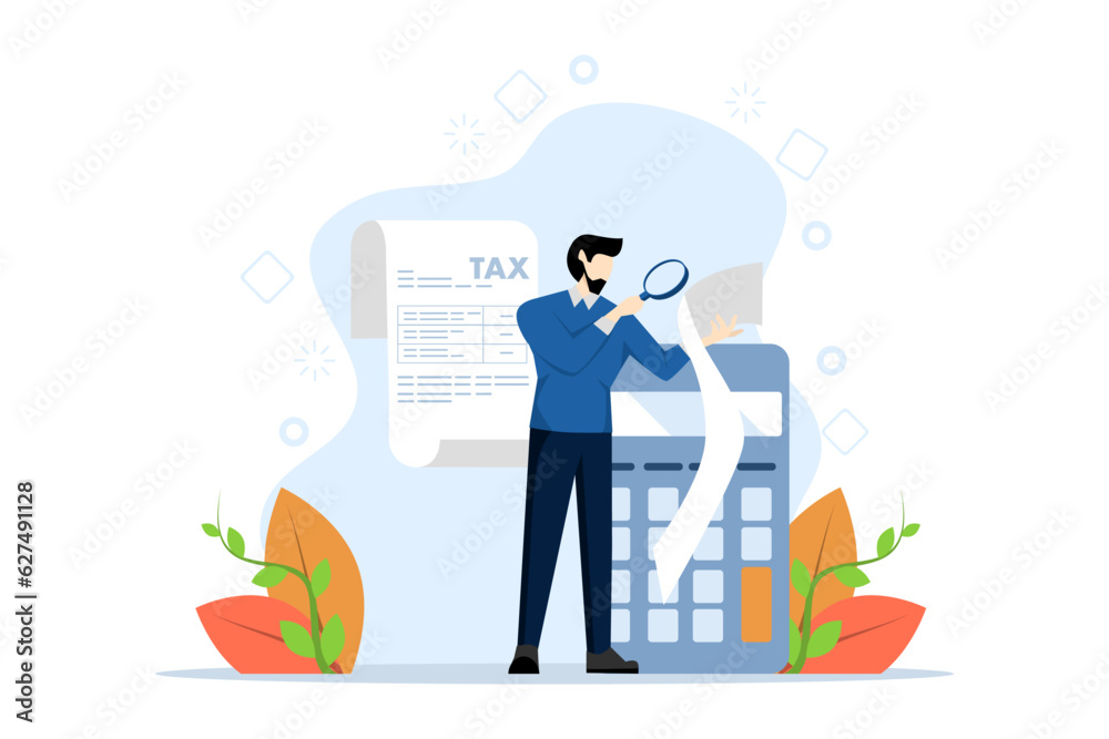 Taxation concept. tax statement. create income tax returns and ...