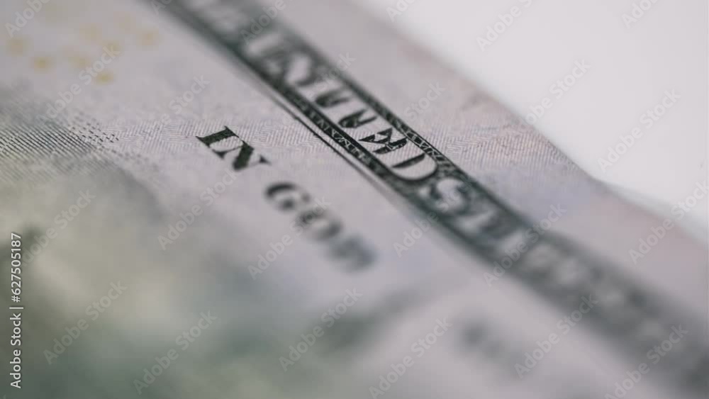Vidéo Stock Extreme Close Up Shot of Dollar Banknote. Money on Rotating ...