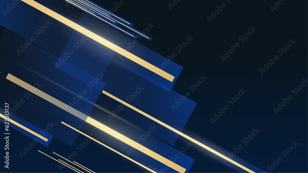 Luxury blue gold background design Stock Vector | Adobe Stock