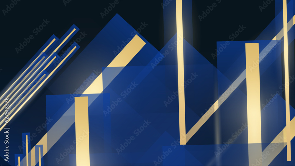 Luxury blue gold background design Stock Vector | Adobe Stock