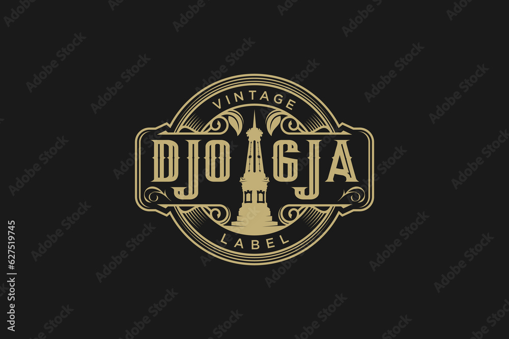 Tugu jogja monument of yogyakarta indonesia logo design landmark badge ...