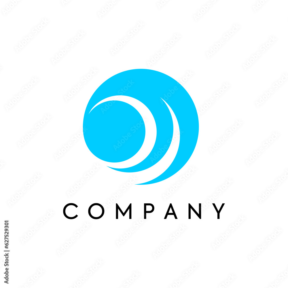 Round logo design, circle logo, blue logo, energy logo, power logo ...