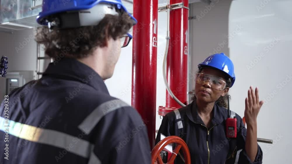 Vidéo Stock Engineers check control systems for the proper functioning ...