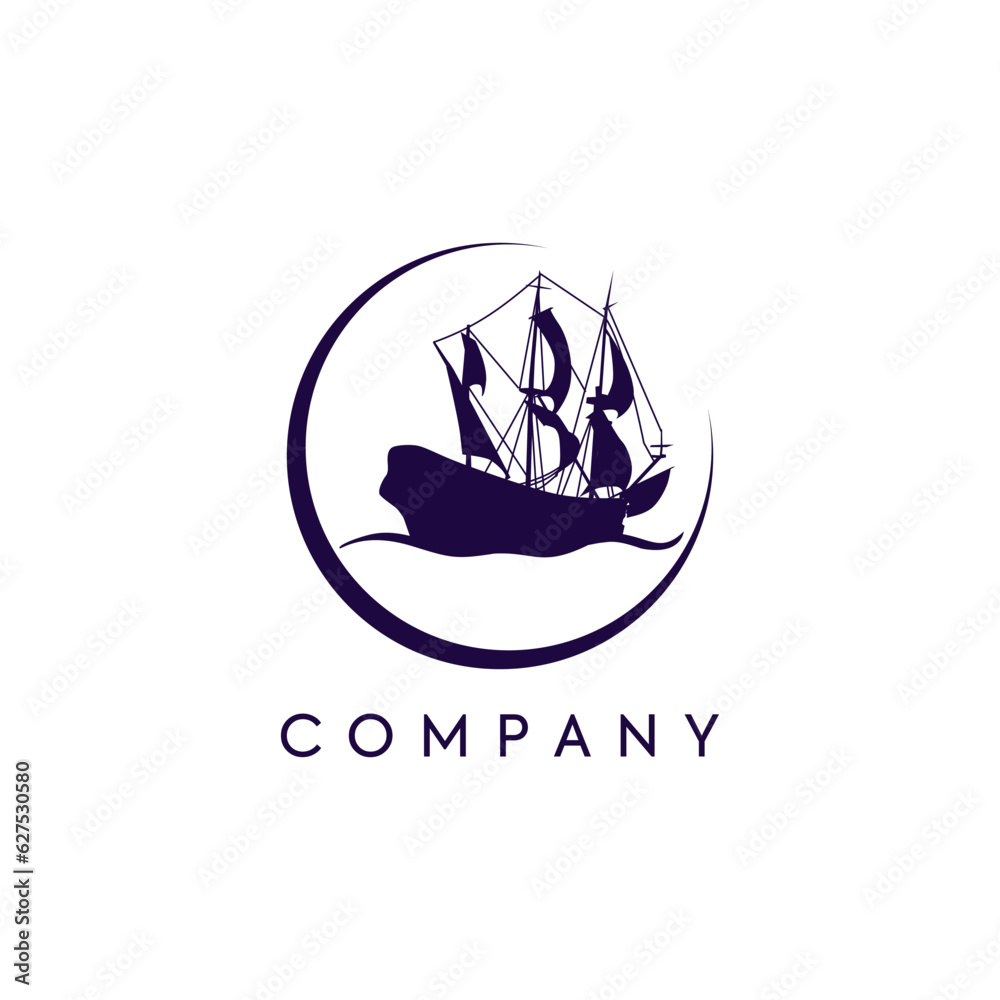 Adventure Logo, Seal boat logo design, old ship logo Stock Vector ...