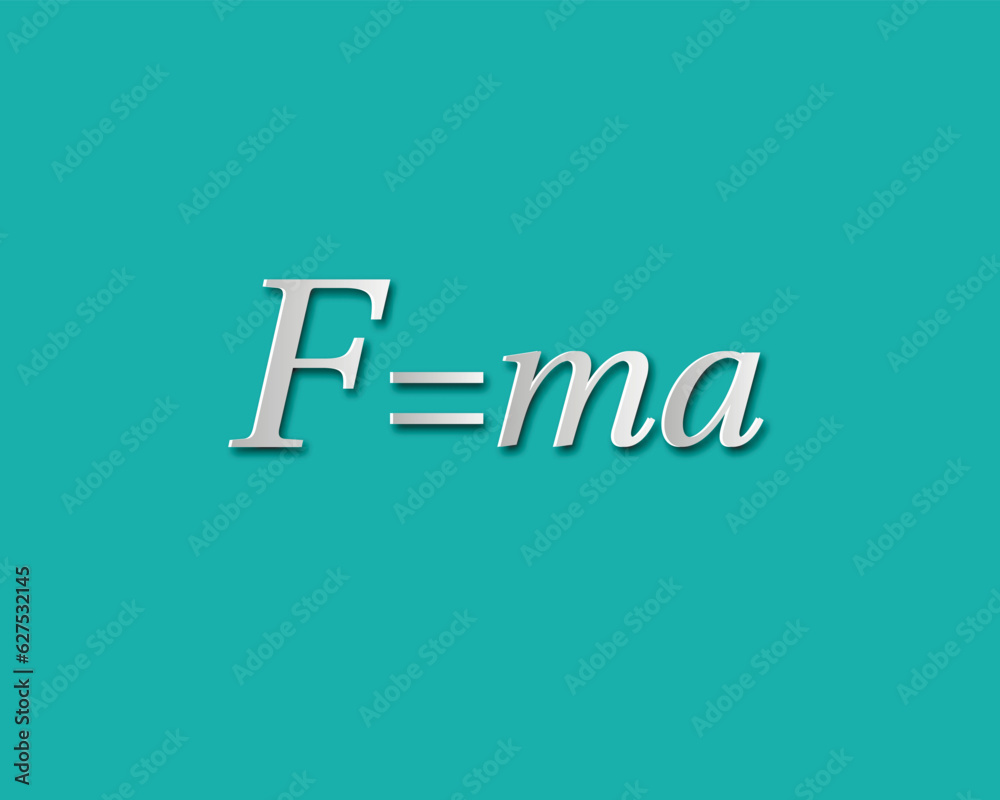 Math background. Newton's Second Law of motion formula in physics ...