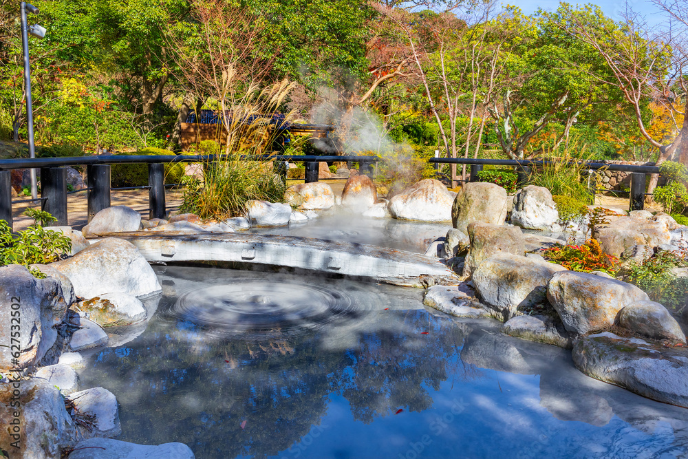Beppu, Japan - Nov 25 2022: Oniishibozu Jigoku hot spring in Beppu ...