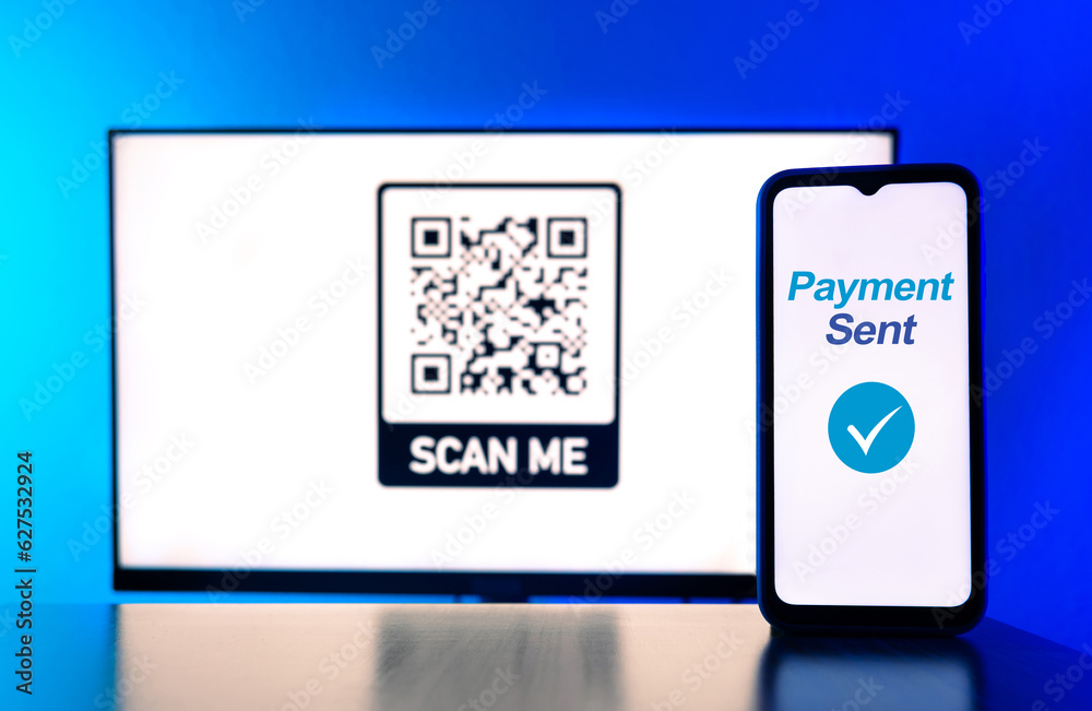 Smartphone displaying confirmation of payment made through an instant ...