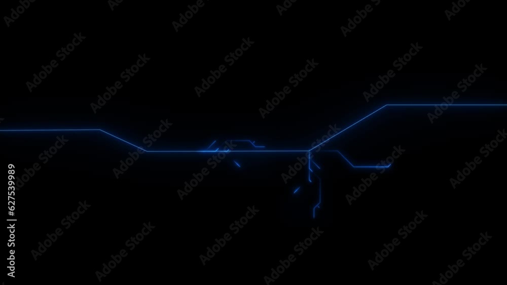 4k 3d Circuit Board with moving electrons Data Flow Loop Background Animation. Artificial ...