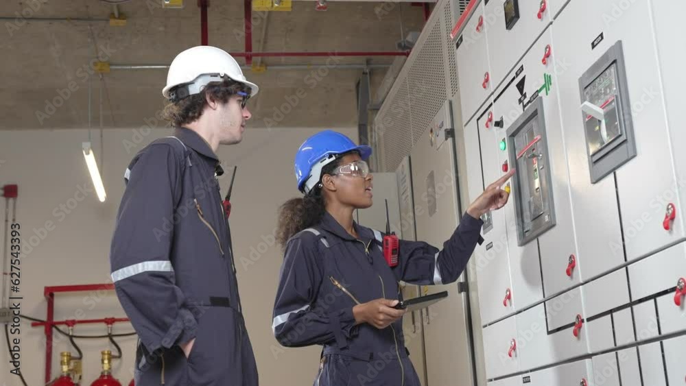 Engineers check control systems for the proper functioning of critical ...